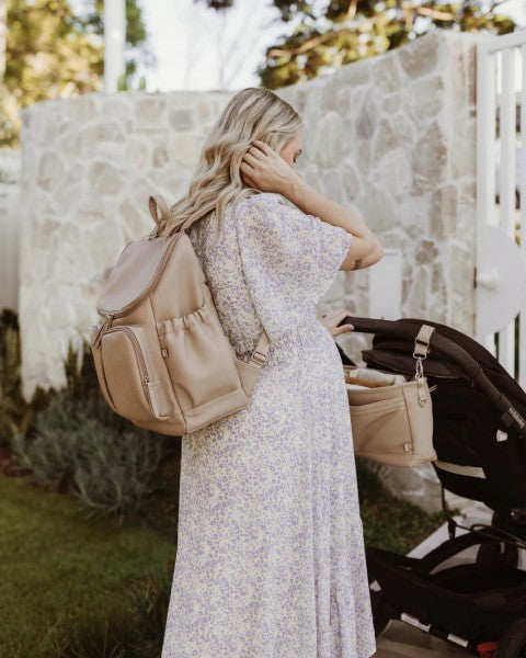 Dimple Faux Leather Nappy Backpack - Oat – Magnolia May
